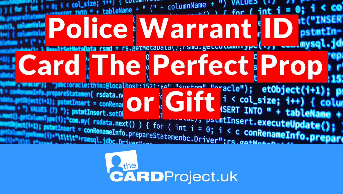 Police Warrant ID Card The Perfect Prop or Gift